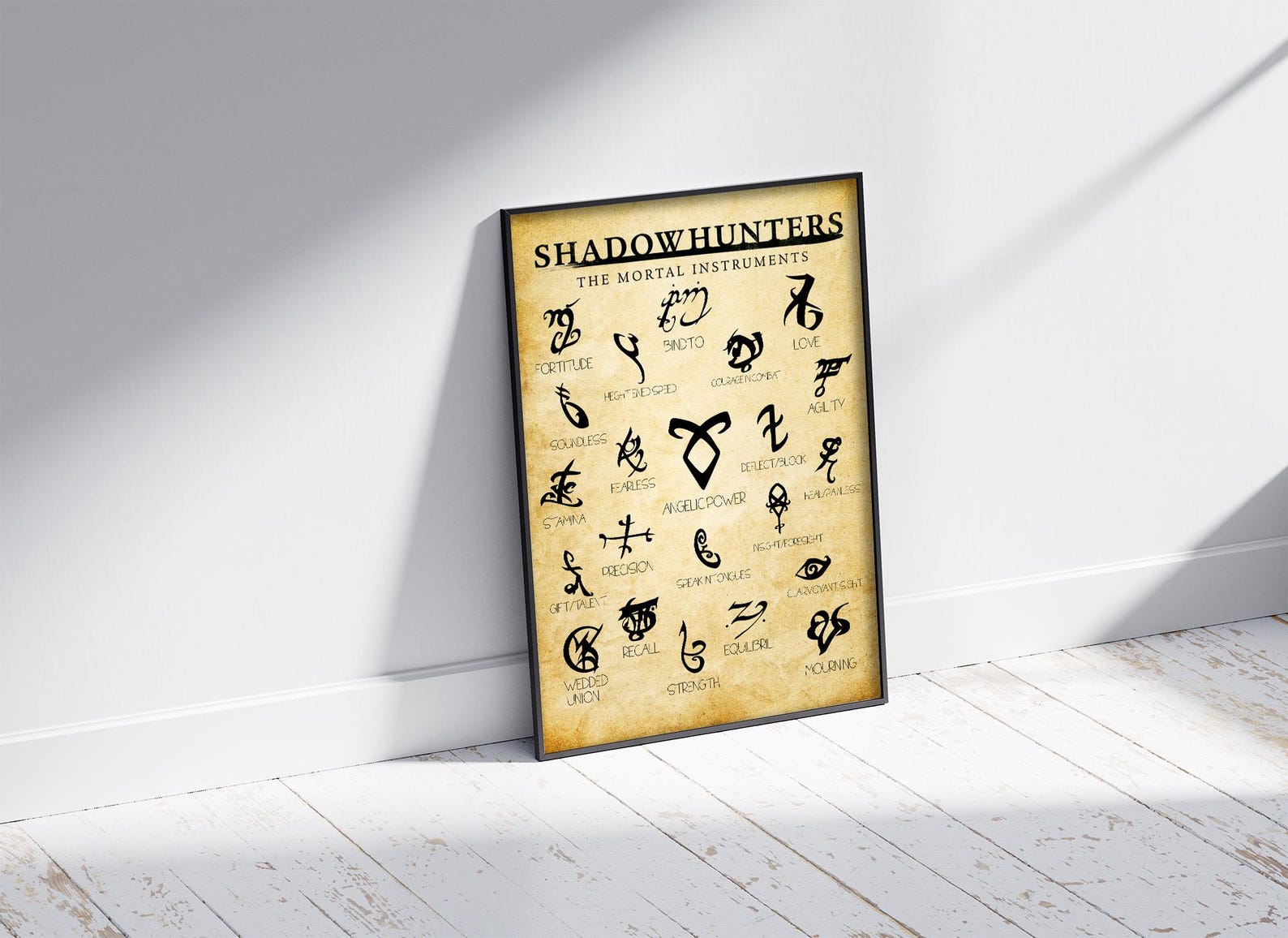 Shadowhunters Runes Poster: Mortal Instruments Art, Fantasy Book Gift ...