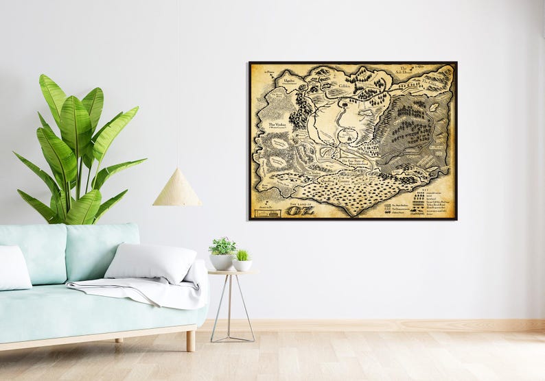 The Wicked Poster, Wizard of Oz Map Print: Emerald City Fantasy Art - Etsy