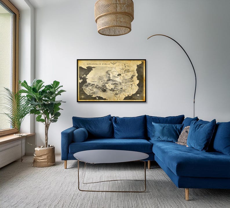 Hyrule Map Print: Legend of Zelda Game Room Decor - Etsy