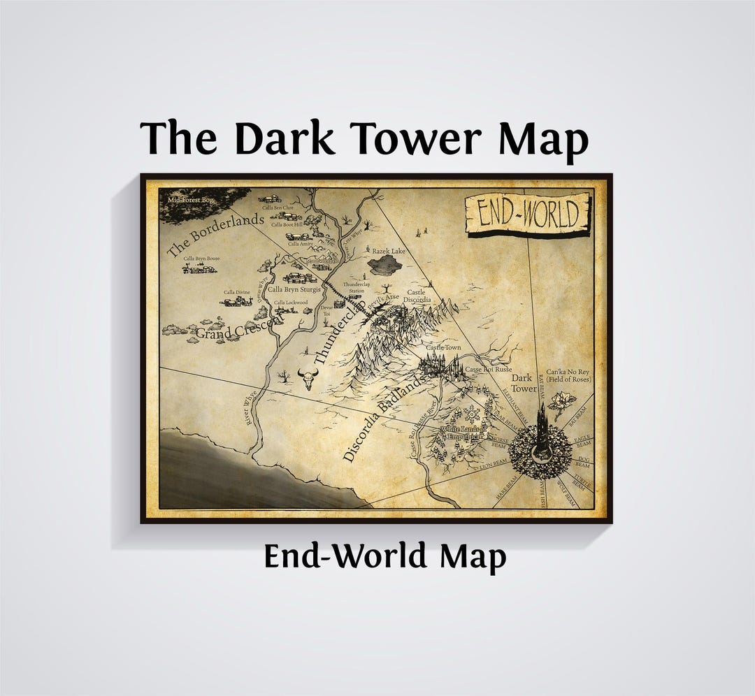 Dark Tower Map: End-world Map Poster, Roland's World Art Print, Mid ...