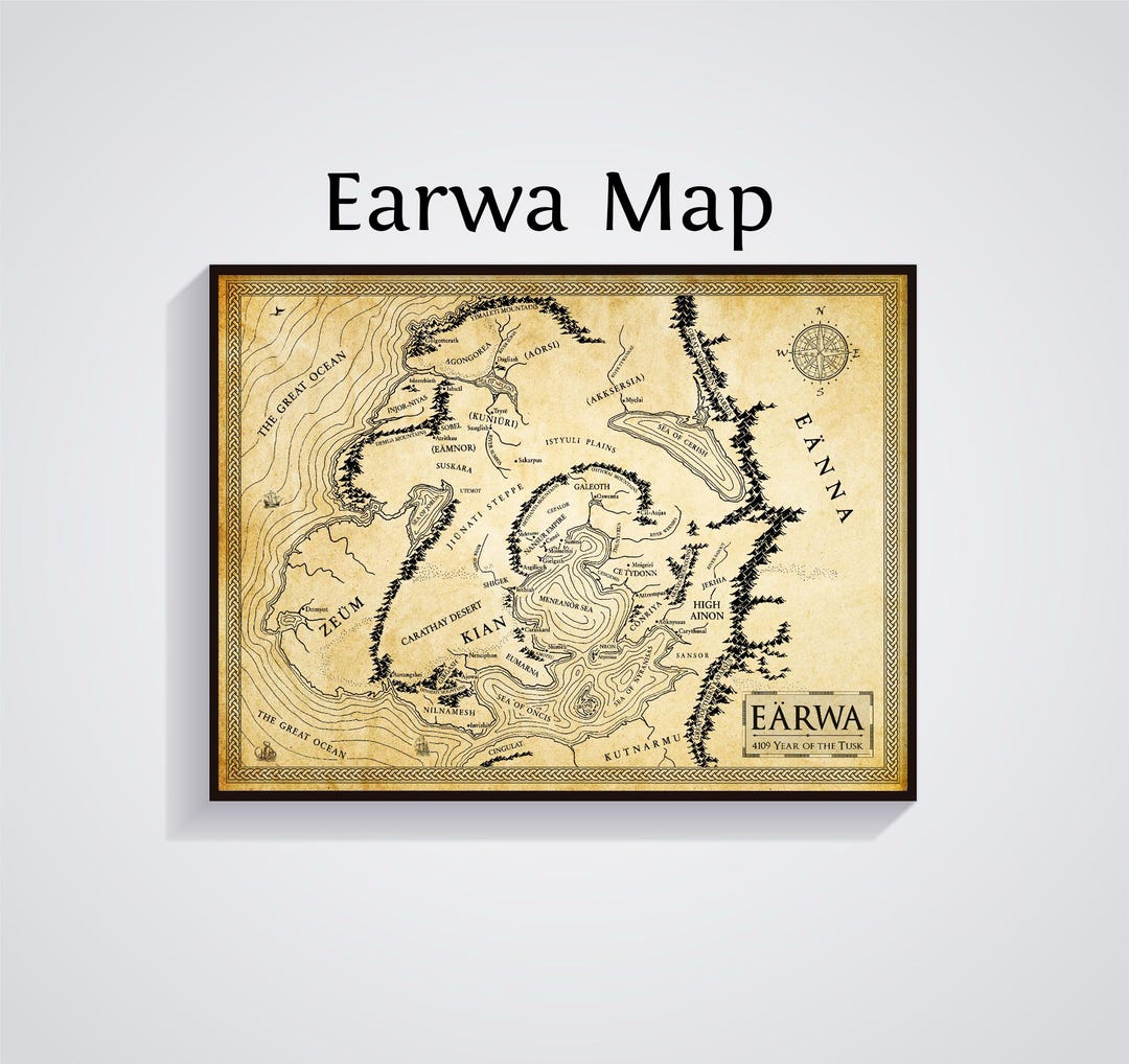 Earwa Map Poster, Continent of Eärwa Map Print, the Prince of Nothing ...