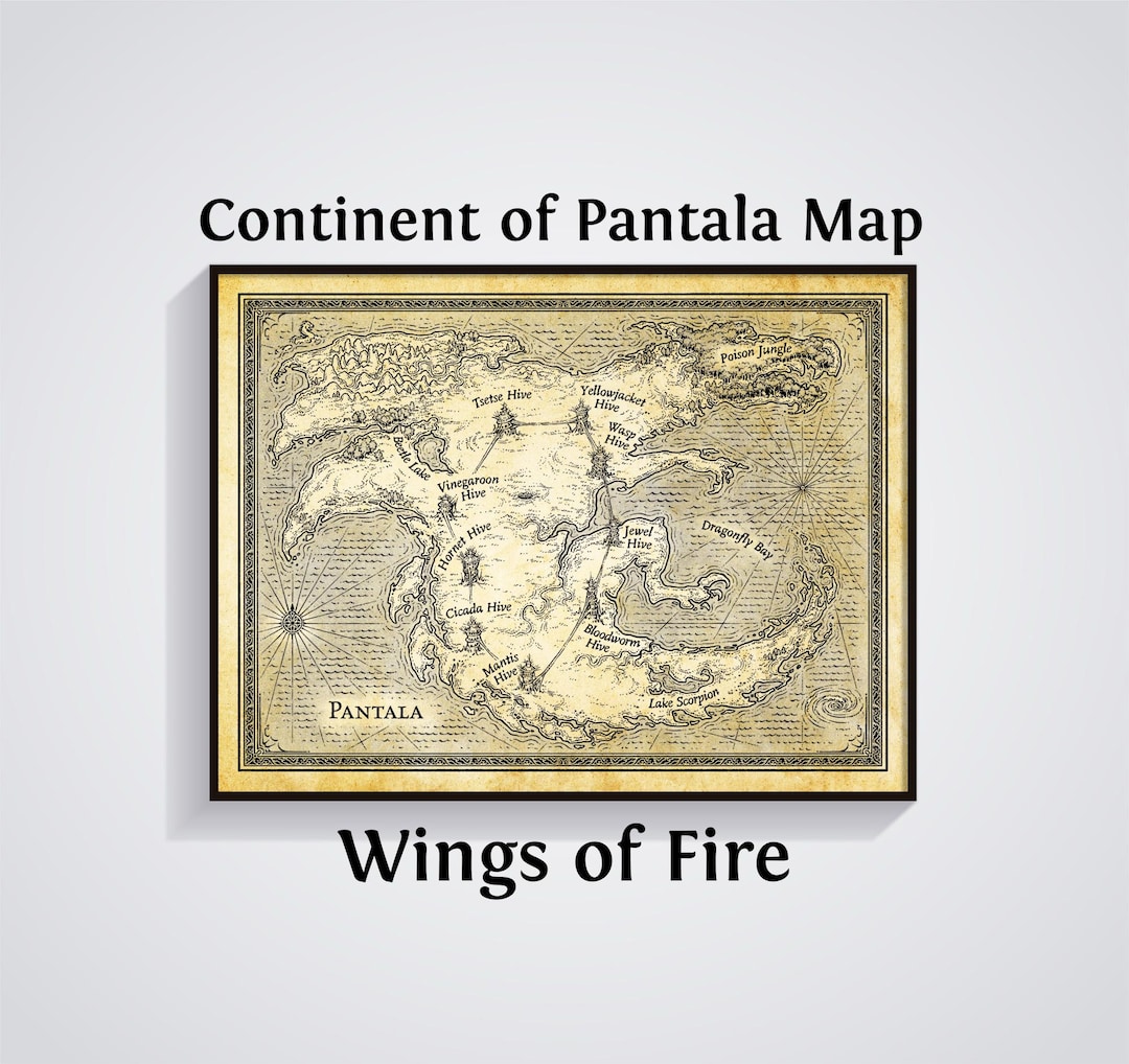 Wings of Fire Poster, Continent of Pantala Map Print, Pyrrhia Poster ...