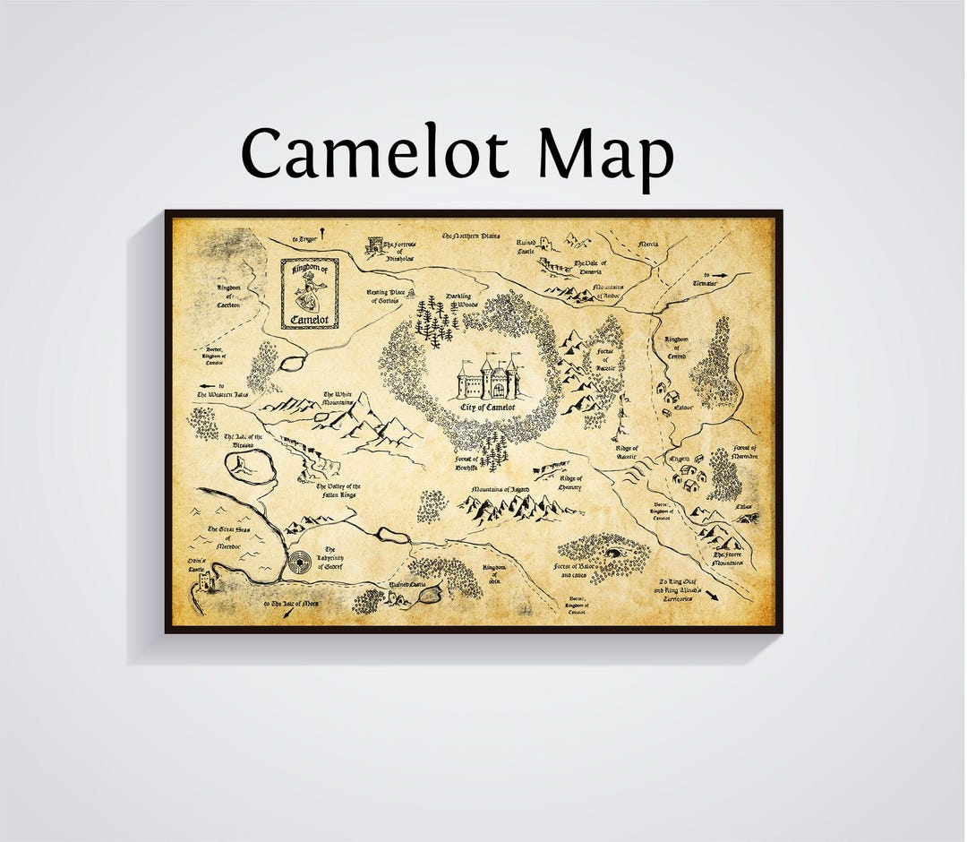 Camelot Map Print: King Arthur's Kingdom Fantasy World Art - Etsy