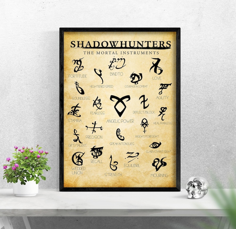 Shadowhunters Runes Poster: Mortal Instruments Art, Fantasy Book Gift ...