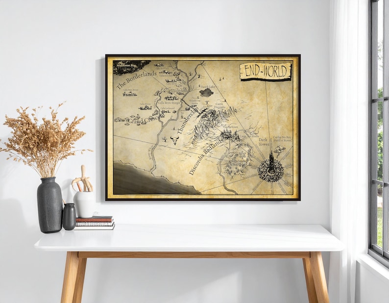 Dark Tower Map: End-world Map Poster, Roland's World Art Print, Mid ...
