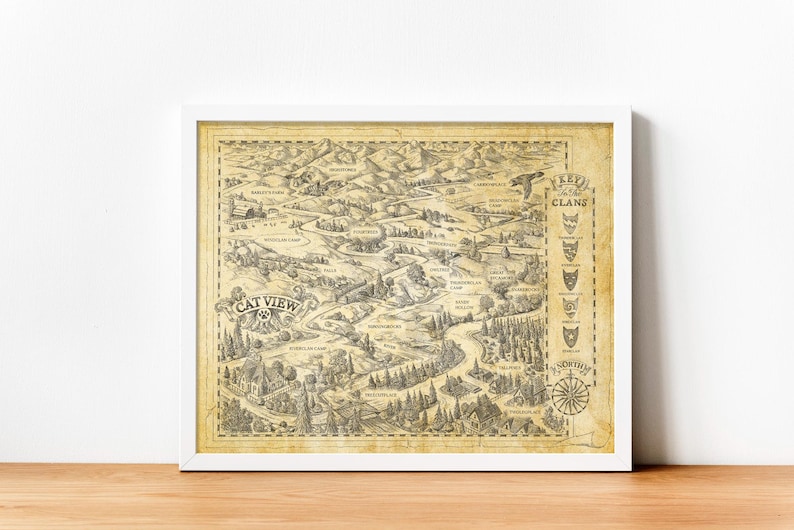 Warrior Cats Map Print: Forest Territories Poster, Book Map - Etsy
