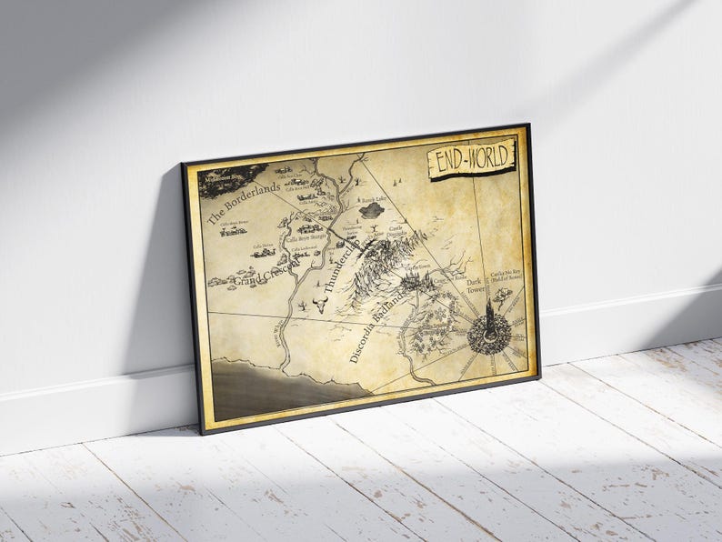 Dark Tower Map: End-world Map Poster, Roland's World Art Print, Mid ...