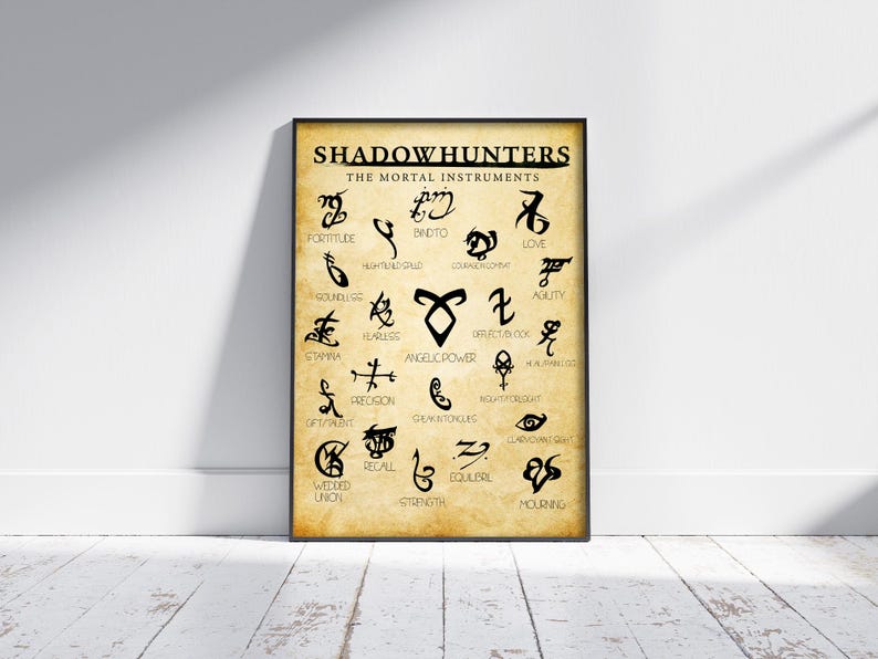 Shadowhunters Runes Poster: Mortal Instruments Art, Fantasy Book Gift ...