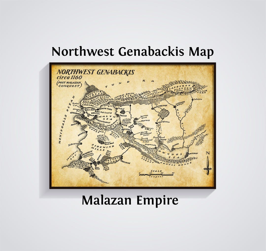 Malazan Empire Map Poster: Gardens of the Moon, Northwest Genabackis - Etsy