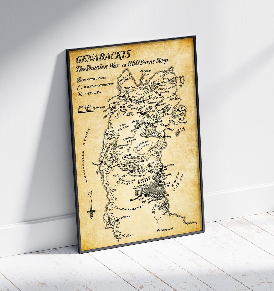 Malazan Genabackis Map Poster: Book of the Fallen, Gardens of the Moon ...