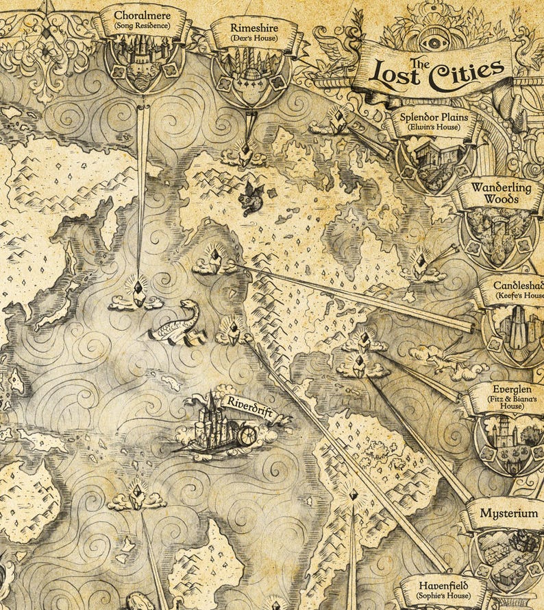 Keeper of the Lost Cities Map Print: KOTLC Fantasy Book Poster - Etsy