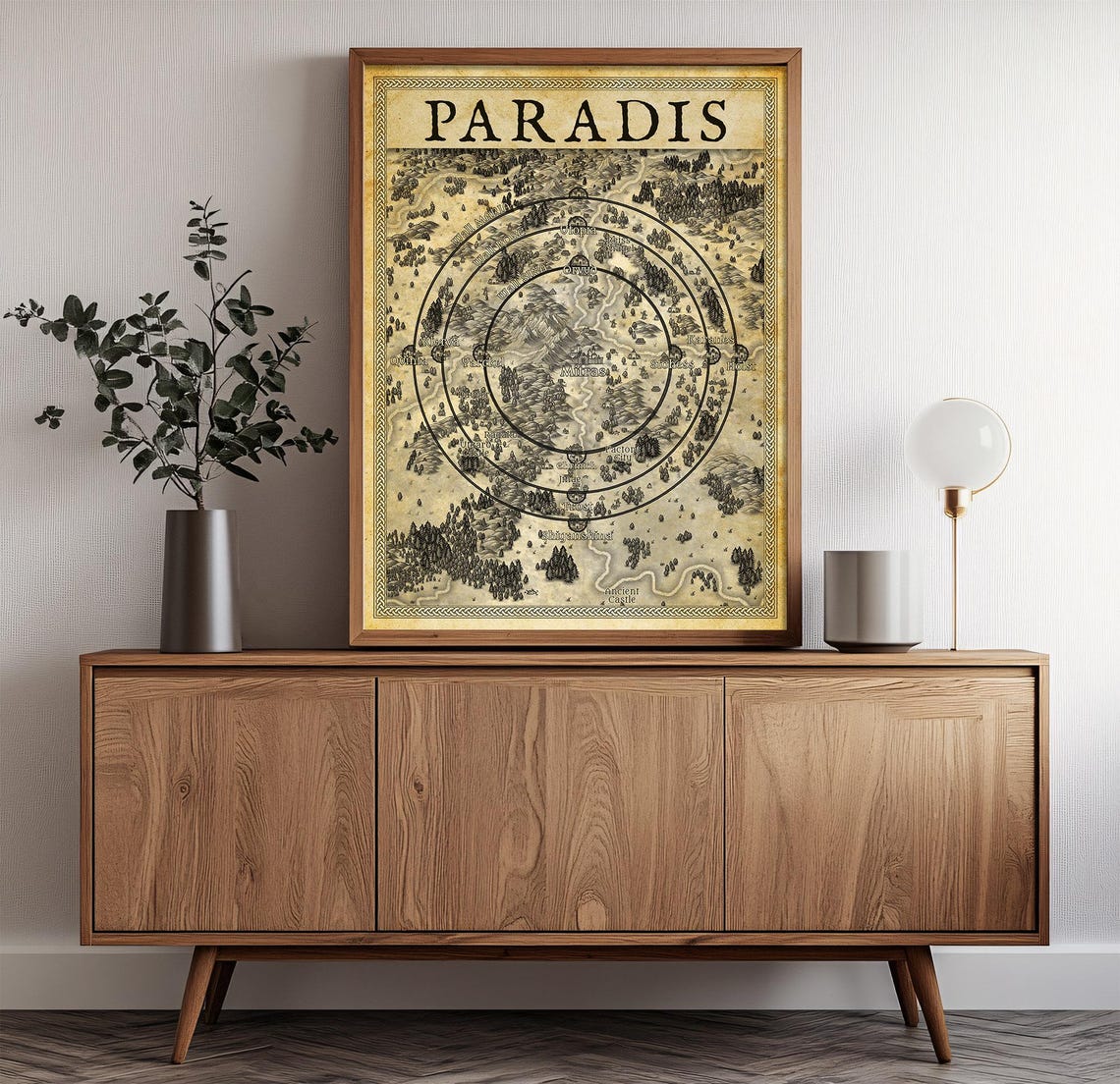 Attack on Titan Map Poster, Paradis Island, Walls Maria, Rose, Sina and ...