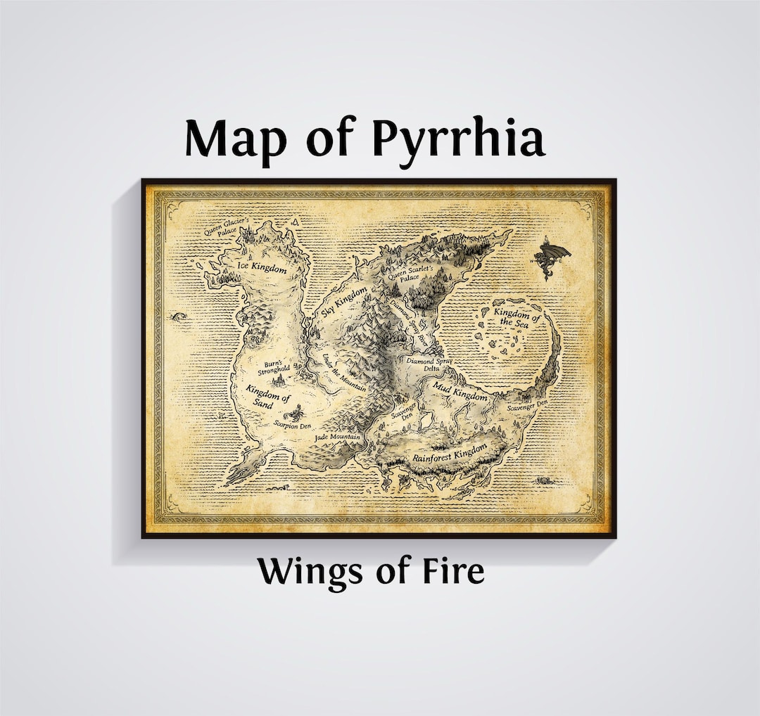 Map of Pyrrhia Poster - Wings of Fire Bookish Print - Etsy