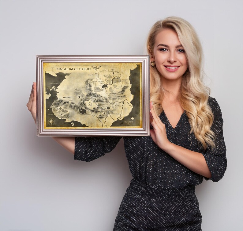 Hyrule Map Print: Legend of Zelda Game Room Decor - Etsy