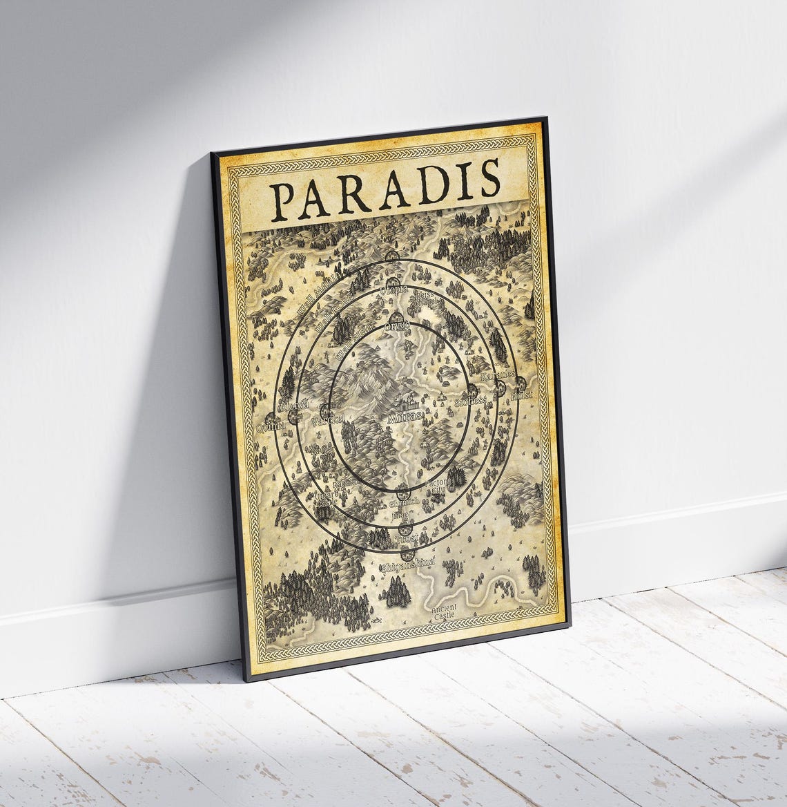 Attack on Titan Map Poster, Paradis Island, Walls Maria, Rose, Sina and ...