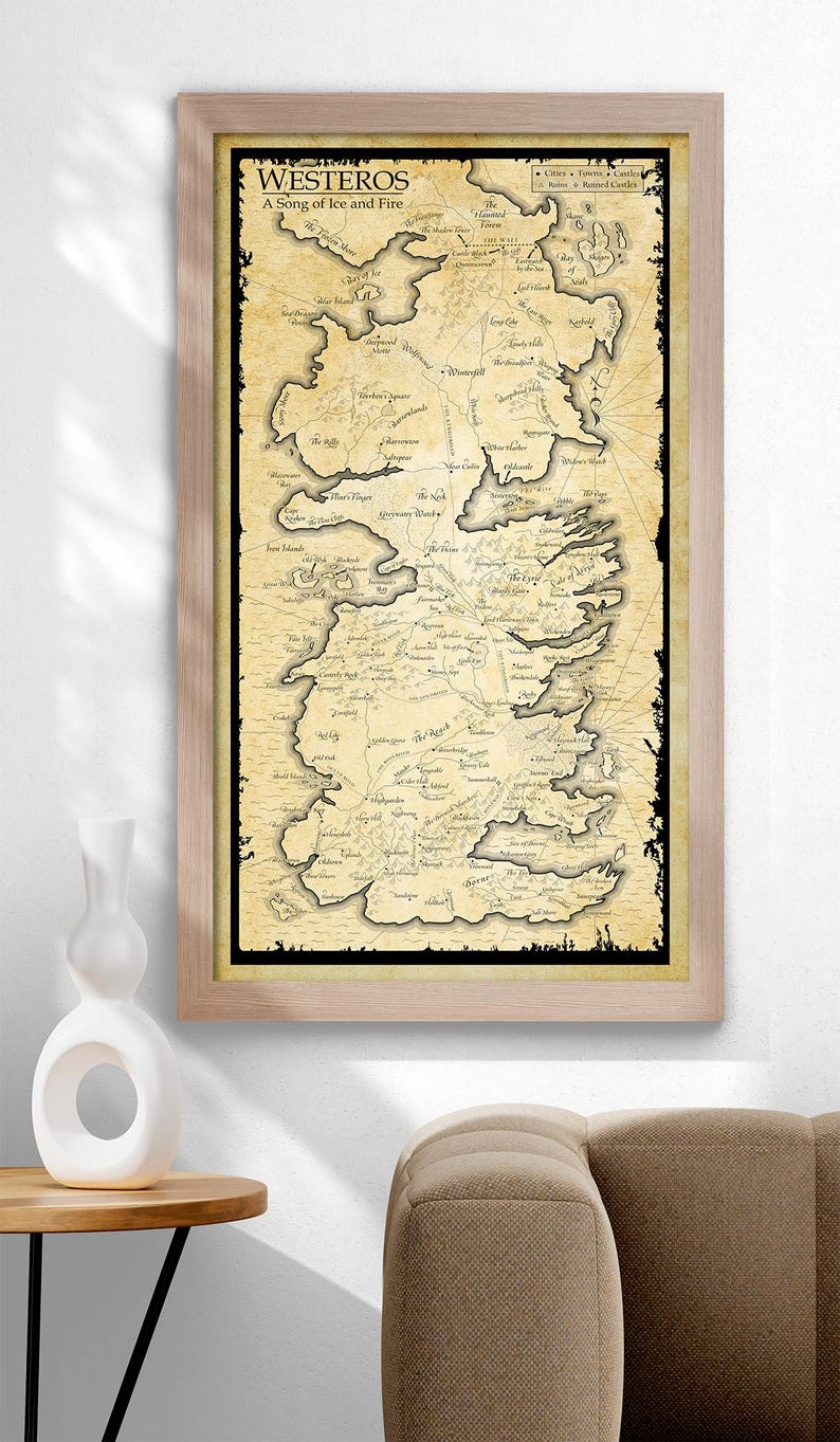 Westeros Map Poster: A Song of Ice and Fire, Got Wall Art - Etsy