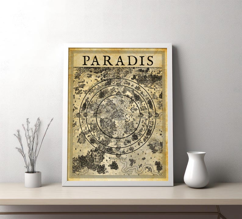 Attack on Titan Map Poster, Paradis Island, Walls Maria, Rose, Sina and ...