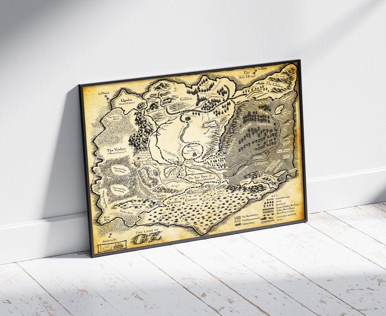 The Wicked Poster, Wizard of Oz Map Print: Emerald City Fantasy Art - Etsy