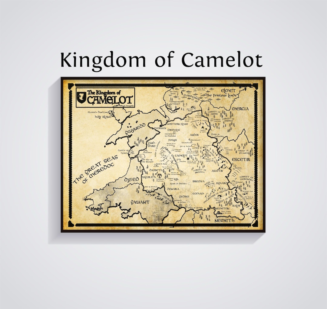 Kingdom of Camelot Map Poster, King Arthur Camelot Map Print, Albion ...