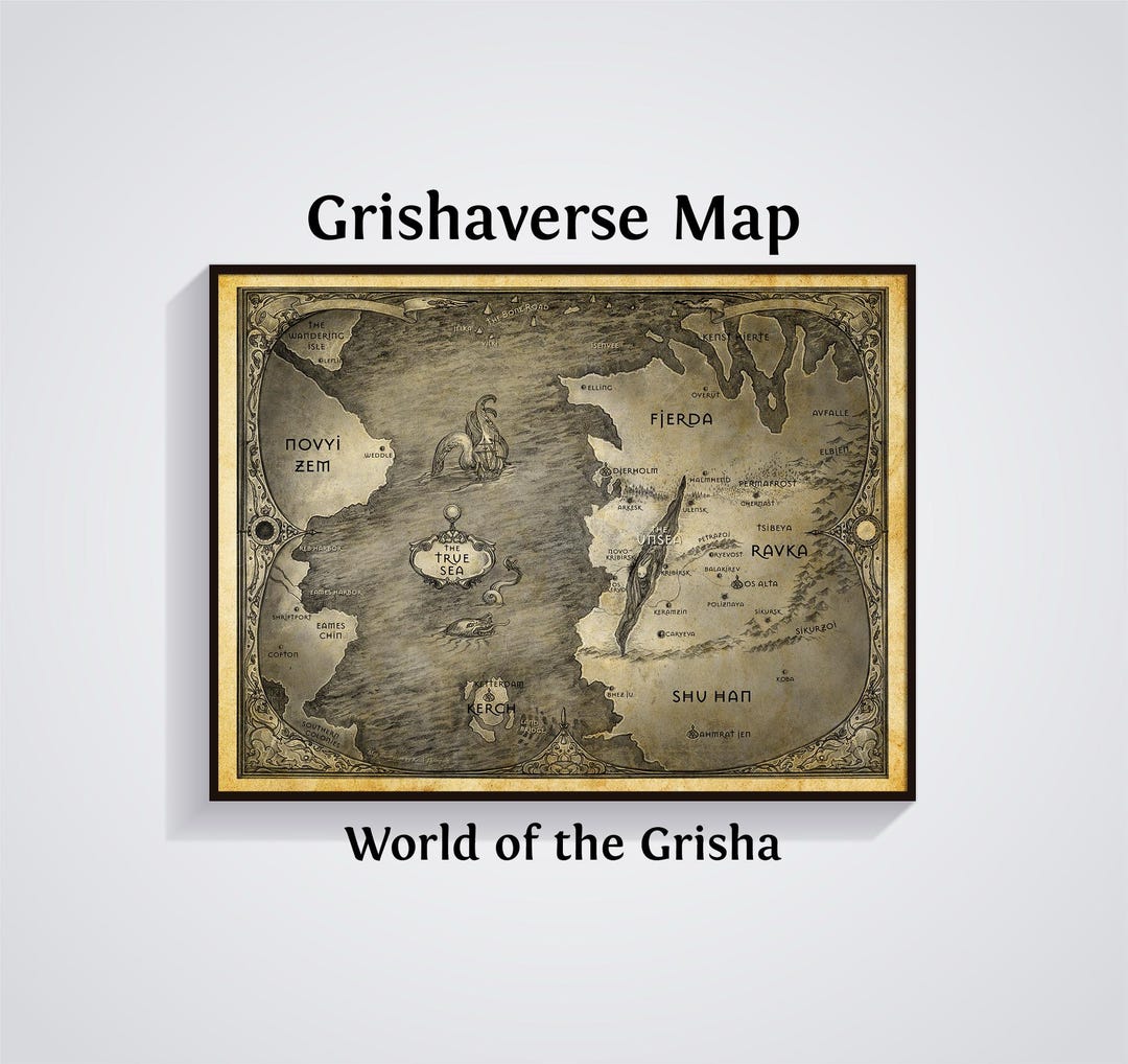 Grisha Trilogy Book Map, Grishaverse Map Poster, World of the Grisha ...