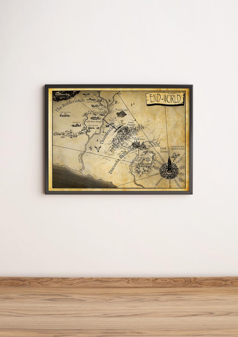 The Dark Tower Map Poster, End-world Map Print, Best Dark Tower Gift ...