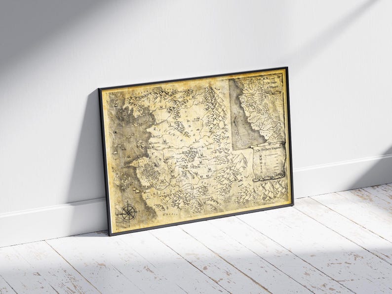 Witcher World Map Print: Northern Kingdoms Art Poster, Geralt of Rivia ...