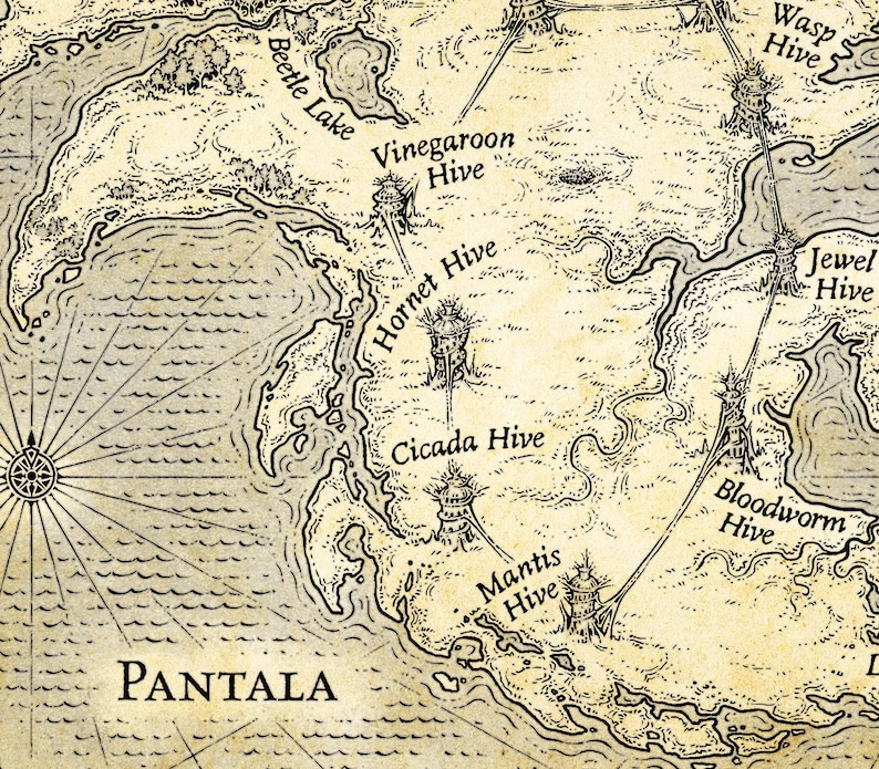 Wings of Fire Map Poster: Pantala Continent Print - Etsy