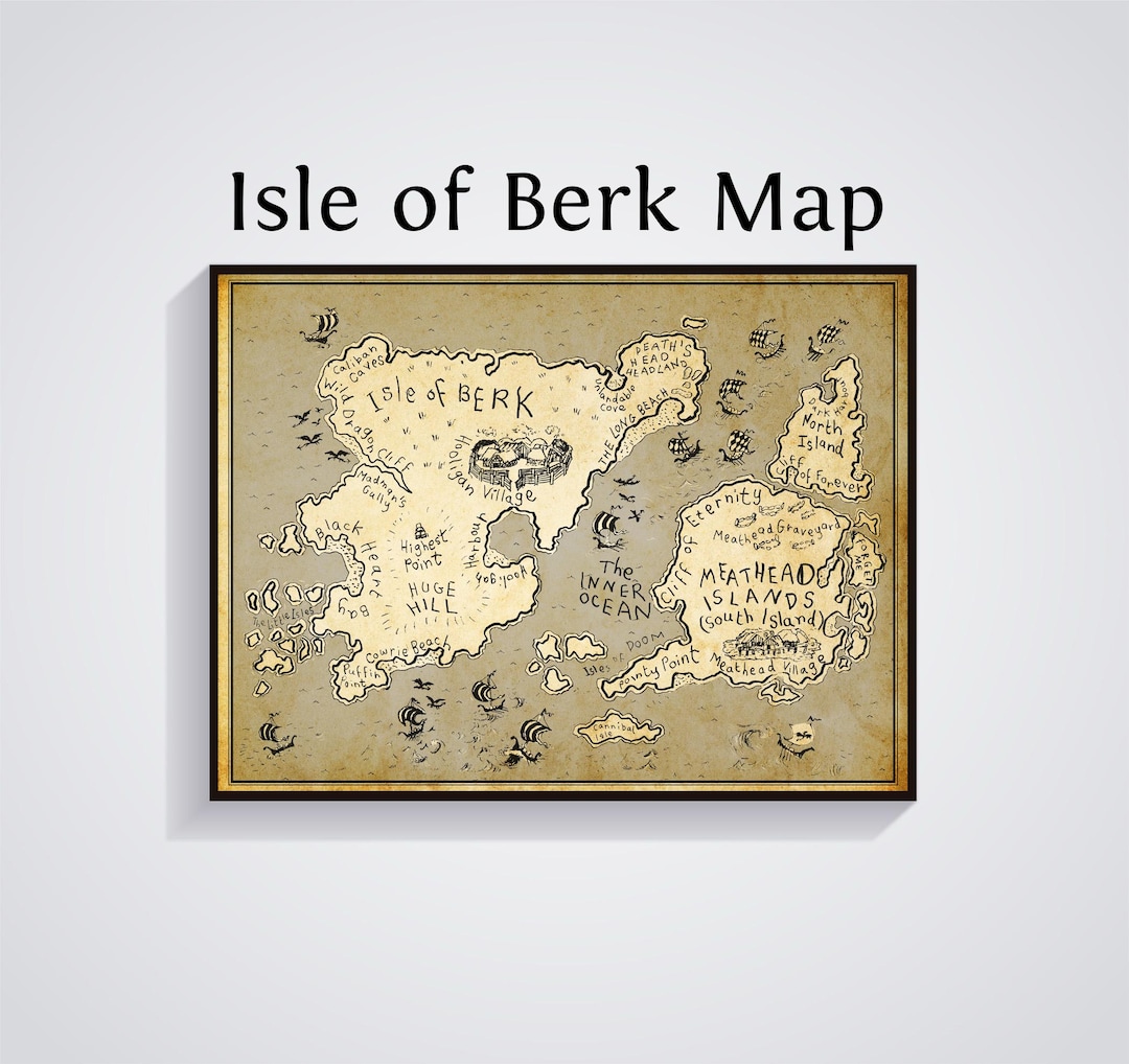 Isle of Berk Map Print: How to Train Your Dragon World Map Poster - Etsy
