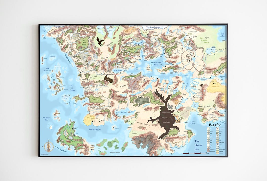 Faerûn Map Print: Dungeons and Dragons 4th Edition, Forgotten Realms - Etsy