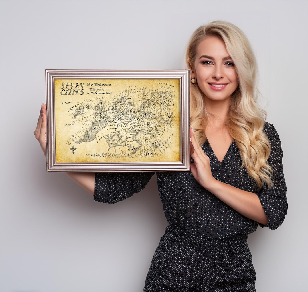 Seven Cities Map Malazan Poster, Malazan Empire Print, Malazan Book of ...