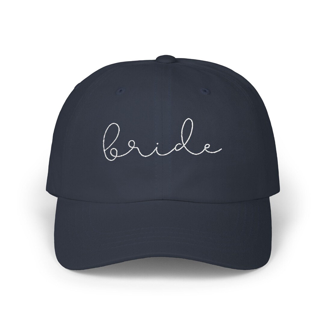 Embroidered Bride Hat Cursive Embroidery for Bachelorette or Engagement ...