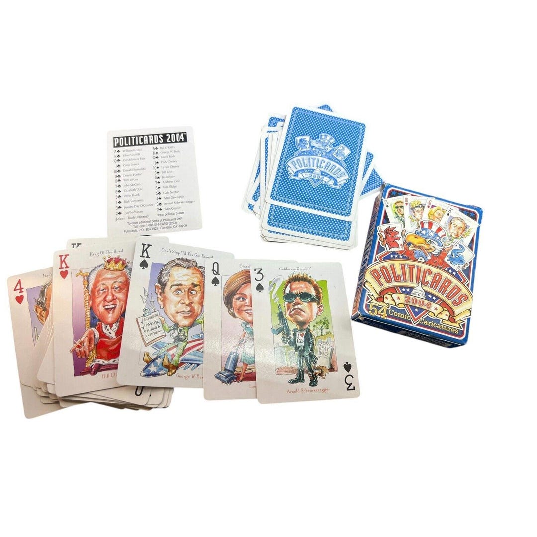 Politicards 2004 Playing Cards Deck Political Players Caricatures - Etsy