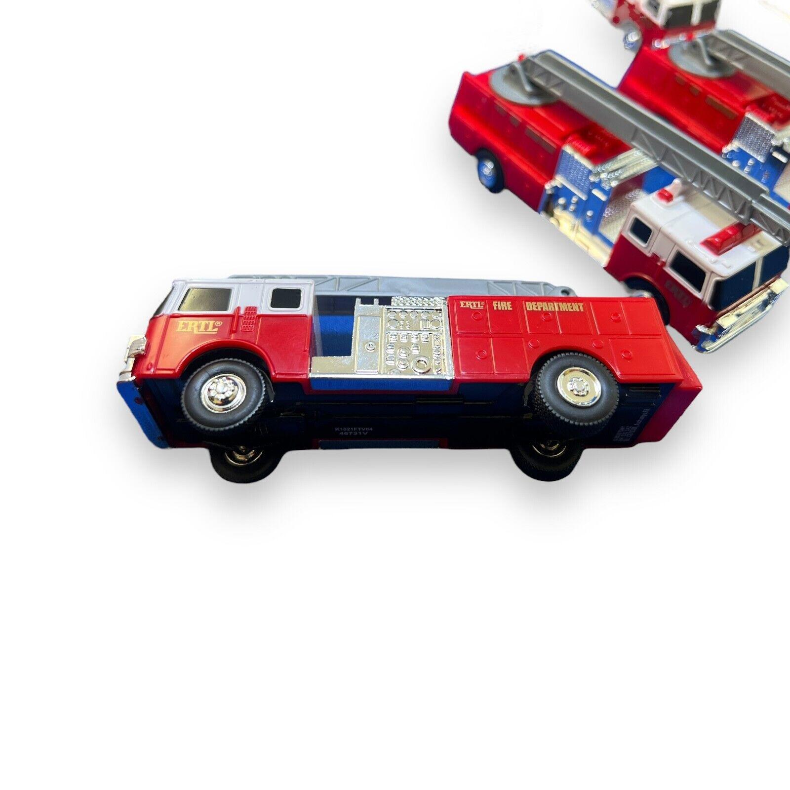 Lot of 8 Vintage Ertl Fire Department Toy Ladder Truck Die Cast Plastic ...