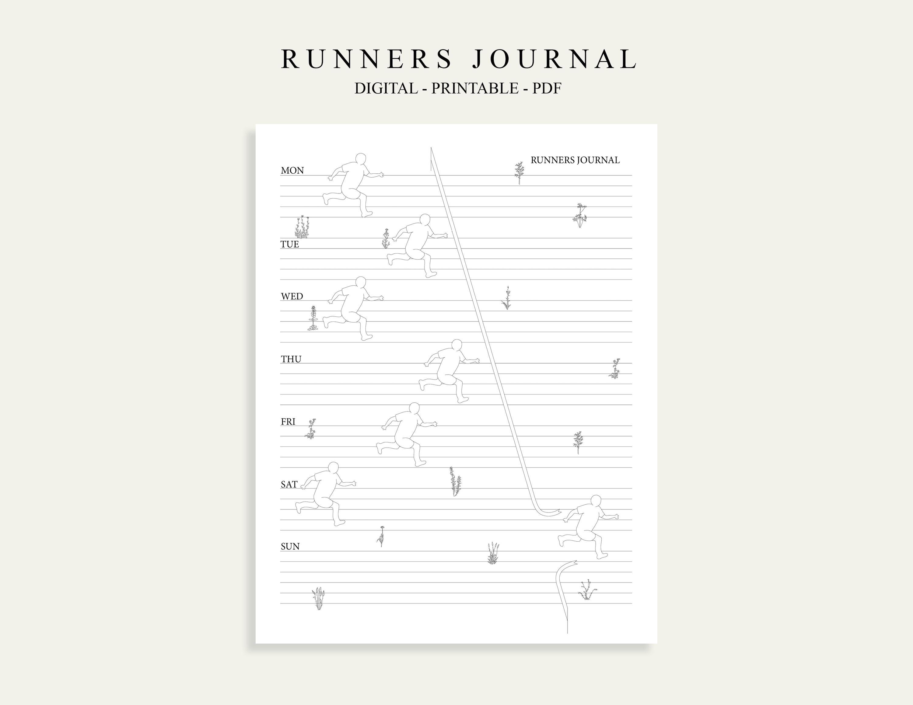 Monthly Running Journal Printable, Mood Tracker, Running Tracker ...