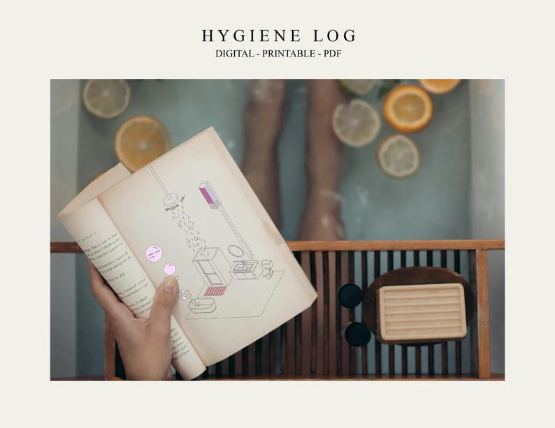 Hygiene Log - Printable Coloring Template, Routine Tracker, 31 Day Self ...