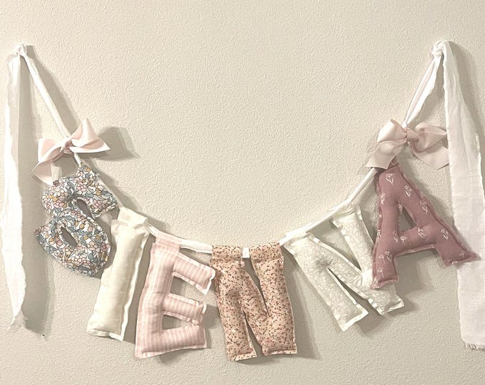 Handmade Fabric Name Banner: Custom Nursery Decor - Etsy