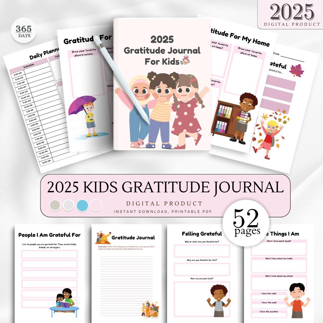 2025 Gratitude Journal for Kids, Daily Reflection Book, Children’s ...