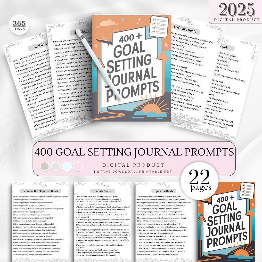 Goal Setting Journal Prompts, Self-reflection Journal, Guided Writing ...