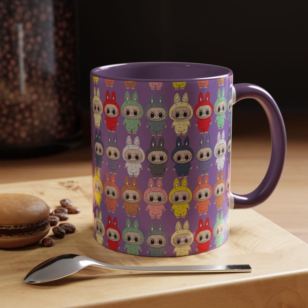Labubu Cute Bunny Coffee Mug | Whimsical Animal Lovers Cup, Colorful ...