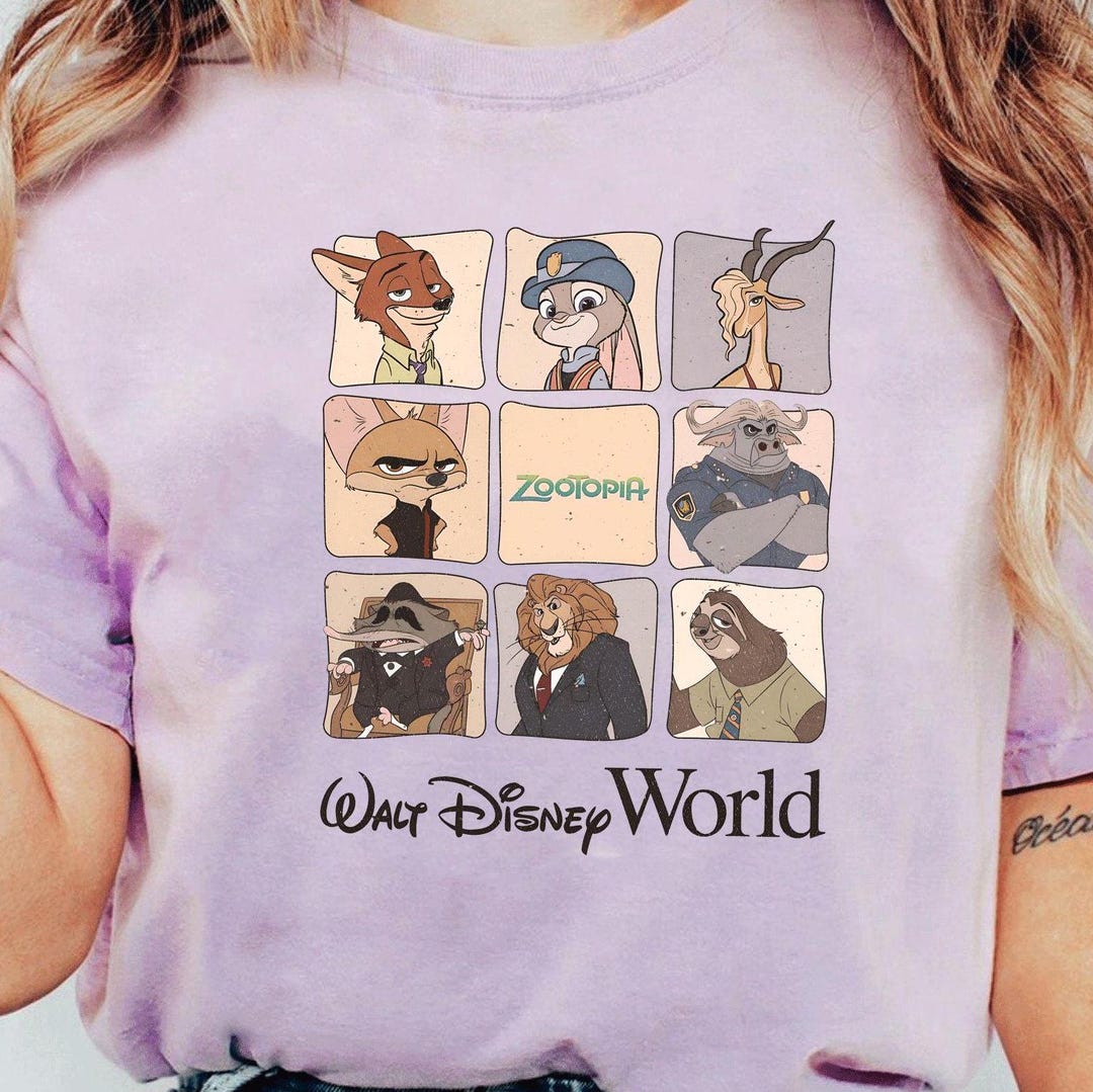 Zootopia Walt Disney World Retro Characters Shirt, Judy Hopps, Nick ...
