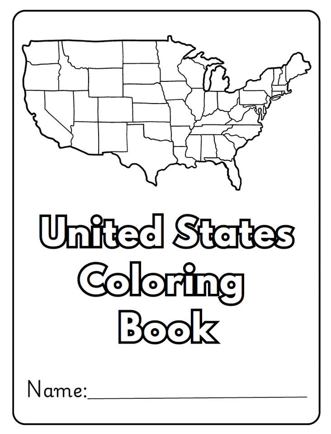 50 States Digital Coloring Book – Printable US State Pages for Kids ...