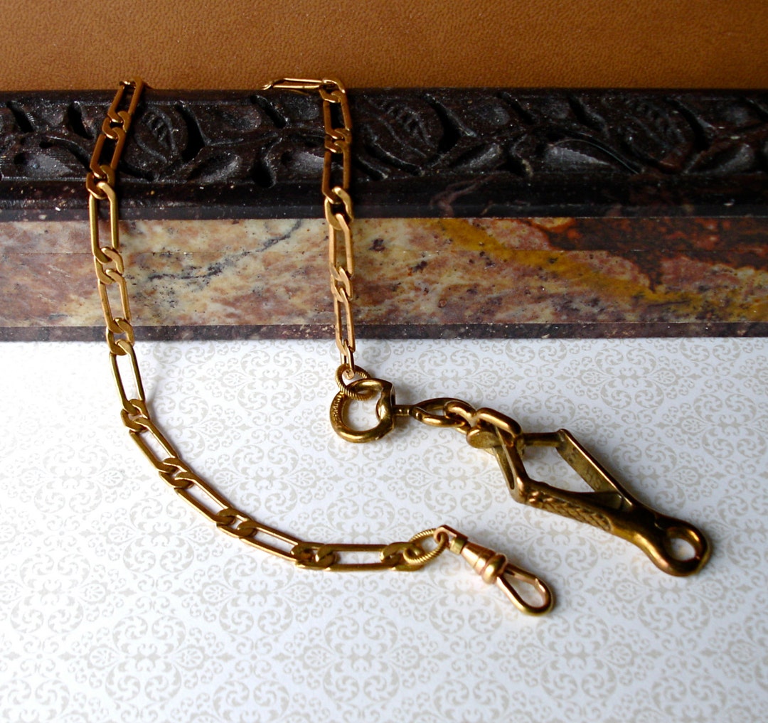 Steampunk Pocket Watch Chain Handmade Vintage FIGARO Victorian ...