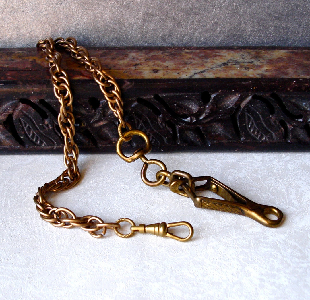 Steampunk Pocket Watch Chain Vintage Brass Industrial Birthday ...