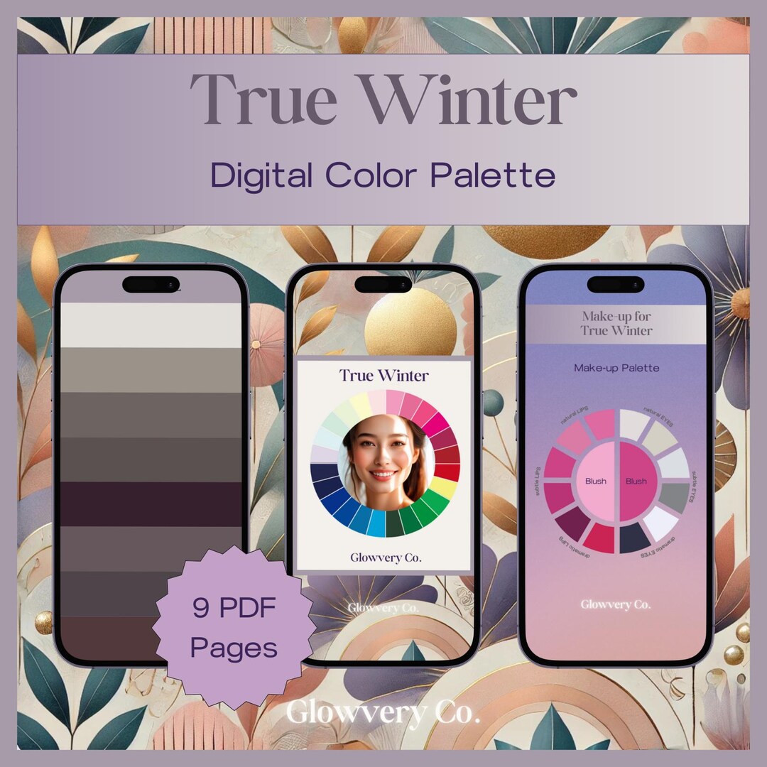 True Winter Digital Color Palette | 16-seasonal System Swatch PDF ...