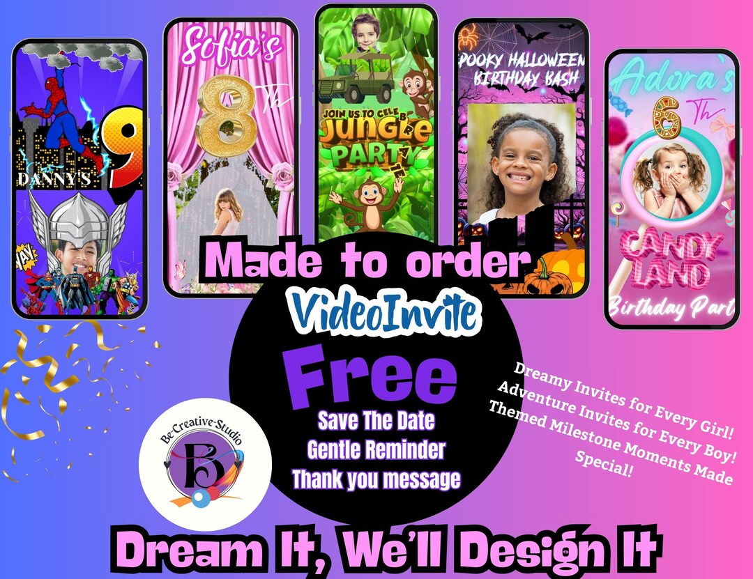 Custom Animated Video Invites for All Themes—kids, Adults, Milestones ...