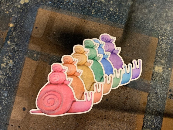 Bumper Stickers One Blue Snail Large Art Sticker Totem Snails Forest ...