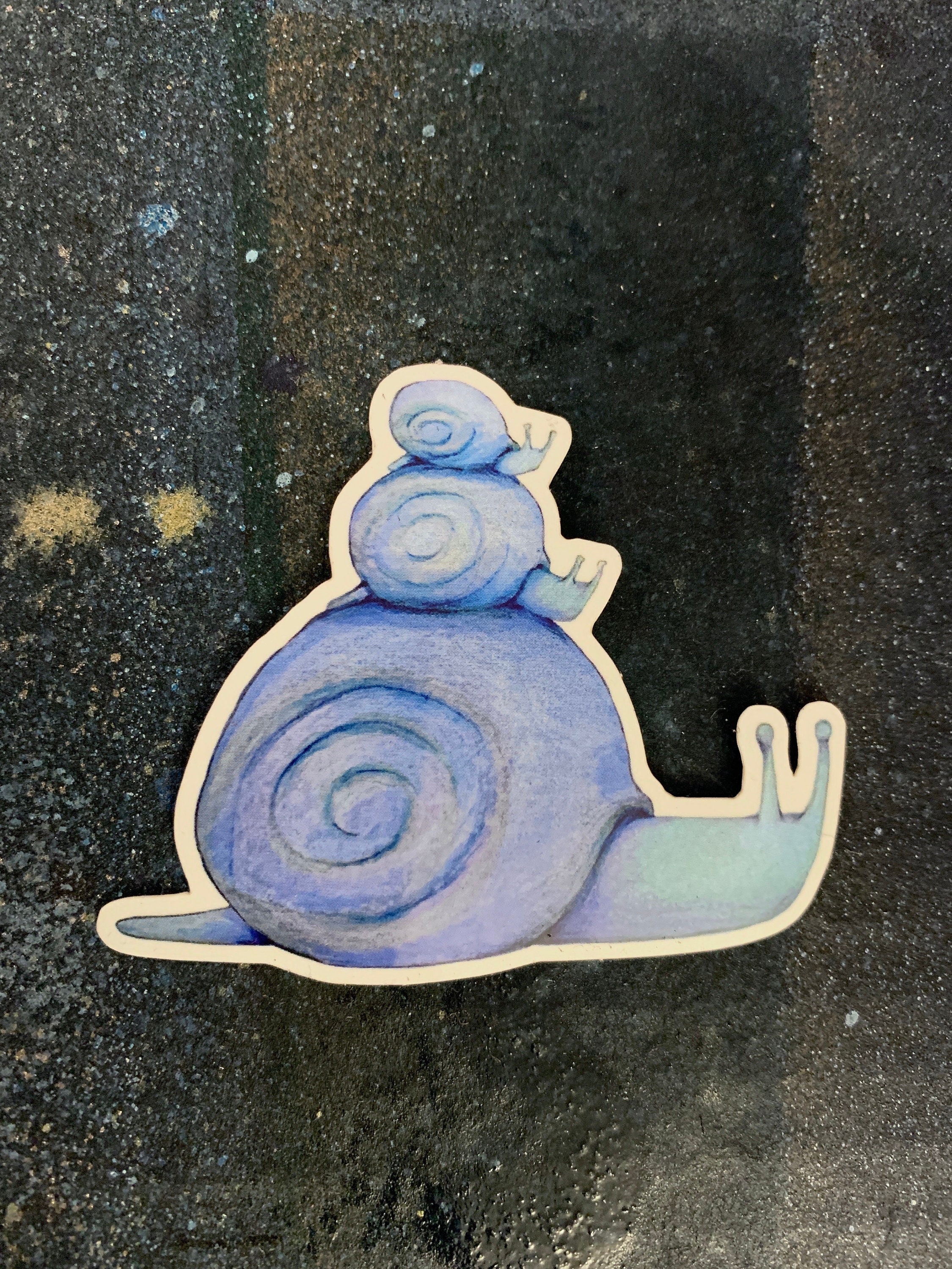 Bumper Stickers One Blue Snail Large Art Sticker Totem Snails Forest ...