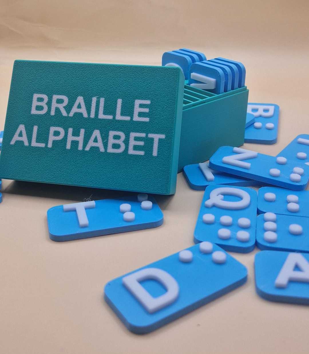 3D Printed Braille Alphabet Learning Cards With Storage Box – Tactile ...