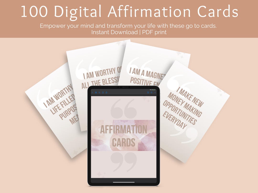 Digital Affirmation Cards for Self Love and Positivity. Printable ...