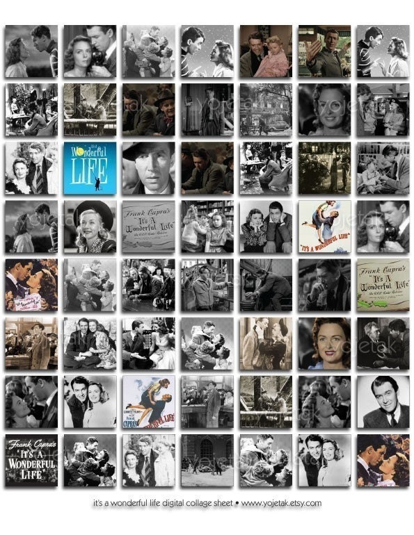 It's a Wonderful Life Instant Download 1x1 Inch Square Tiles, Digital ...